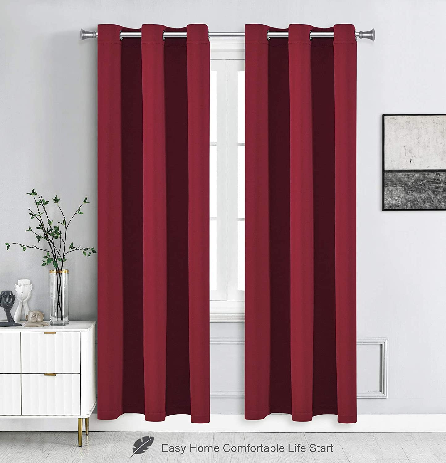 WPM Blackout Curtain Room Darkening Panels/Drapes for Living Room ...
