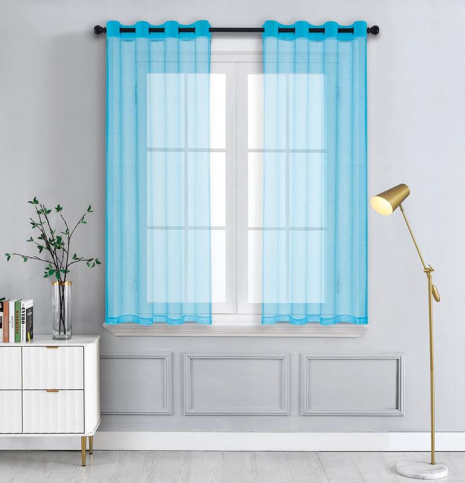 108-inch Extra Long Voile 54" Wide Window Sheer Curtain Panel! - Brown ...