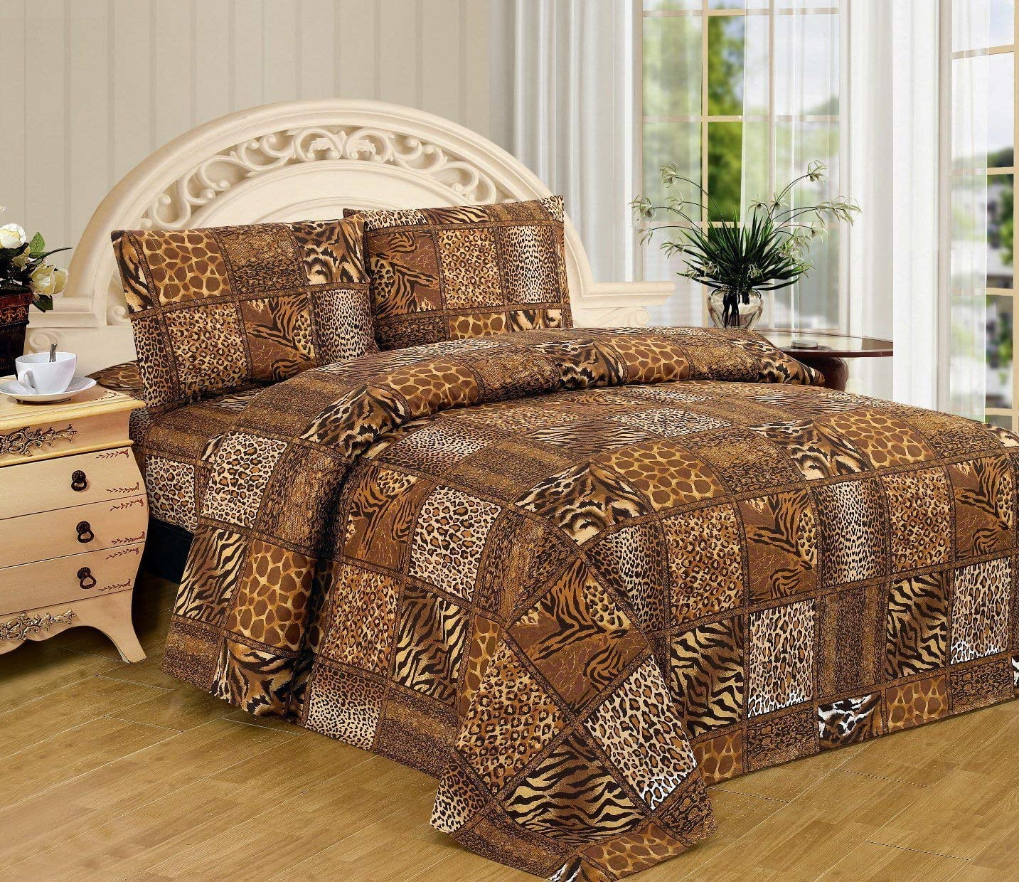 WPM WORLD PRODUCTS MART Animal Zebra Leopard Print Sheet Set: 3 Piece ...