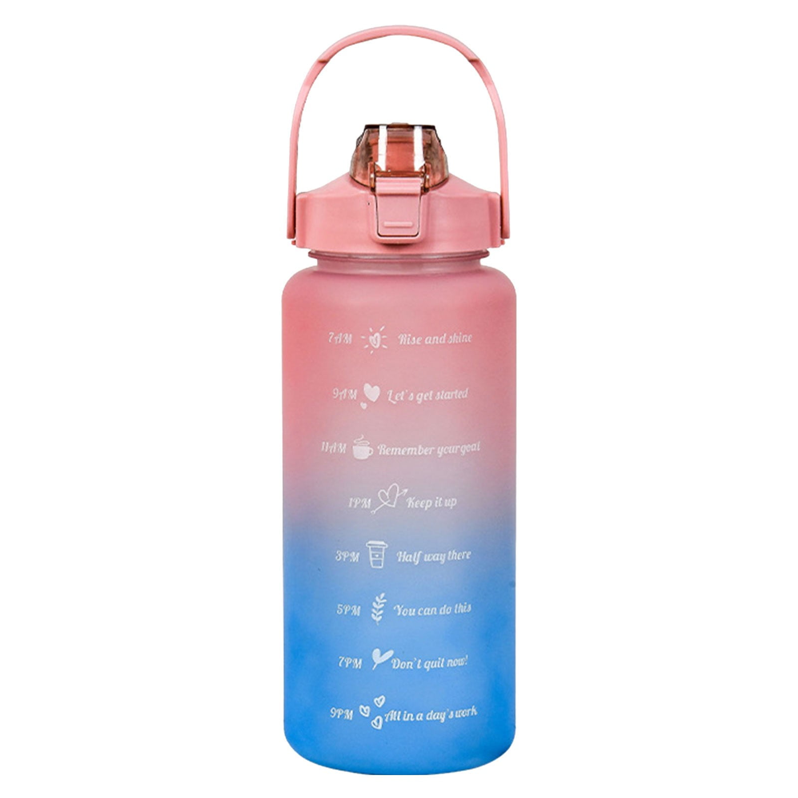 WPNMASNP 8.4 Oz Water Bottles with Times To Drink and Straw, Motivational Water Bottle with Time ...