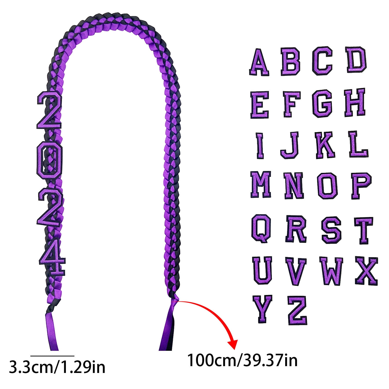 WPNMASNP Decoration 2024 Diy Letter Ribbon Double Layered Graduation ...