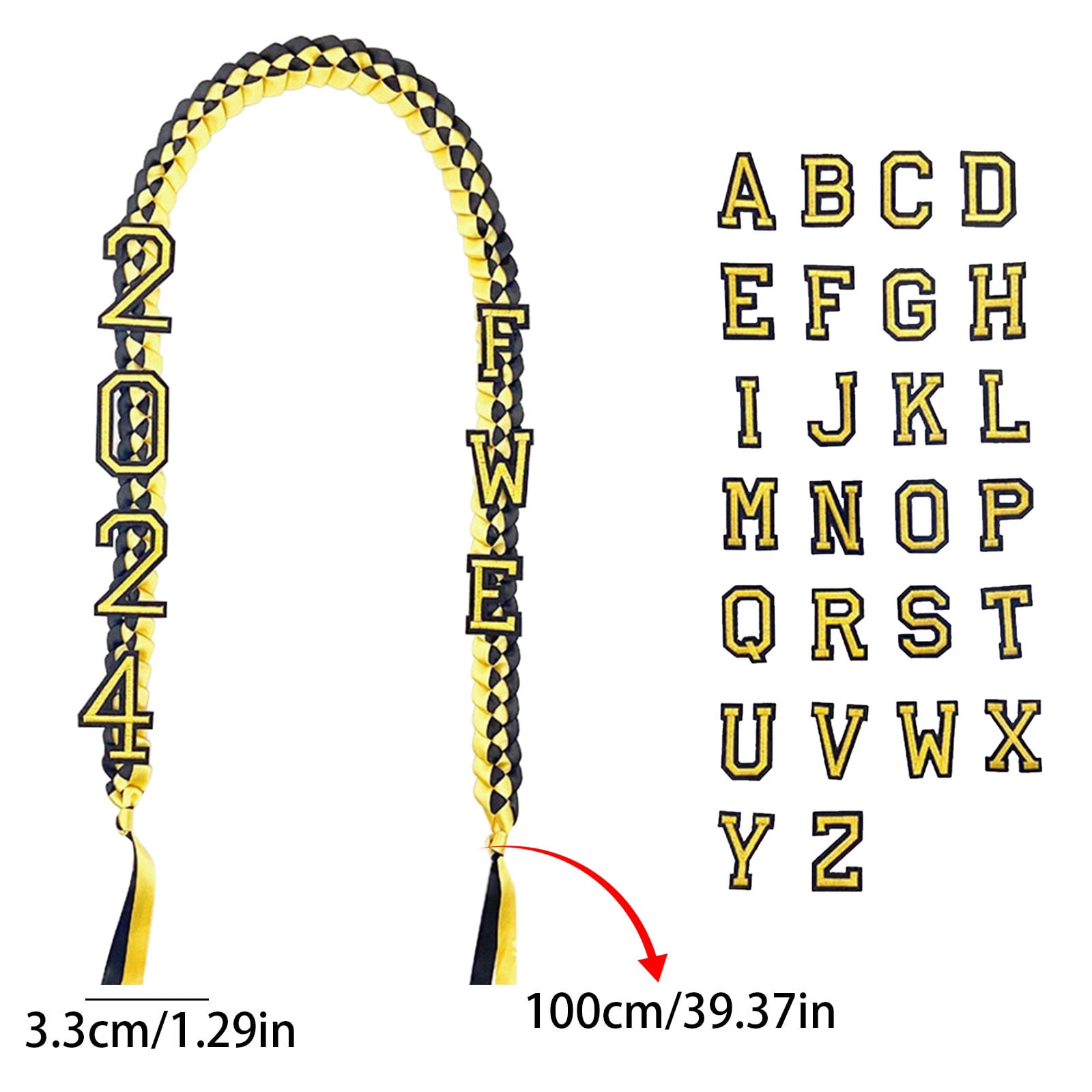 WPNMASNP Decoration 2024 Diy Letter Ribbon Double Layered Graduation ...