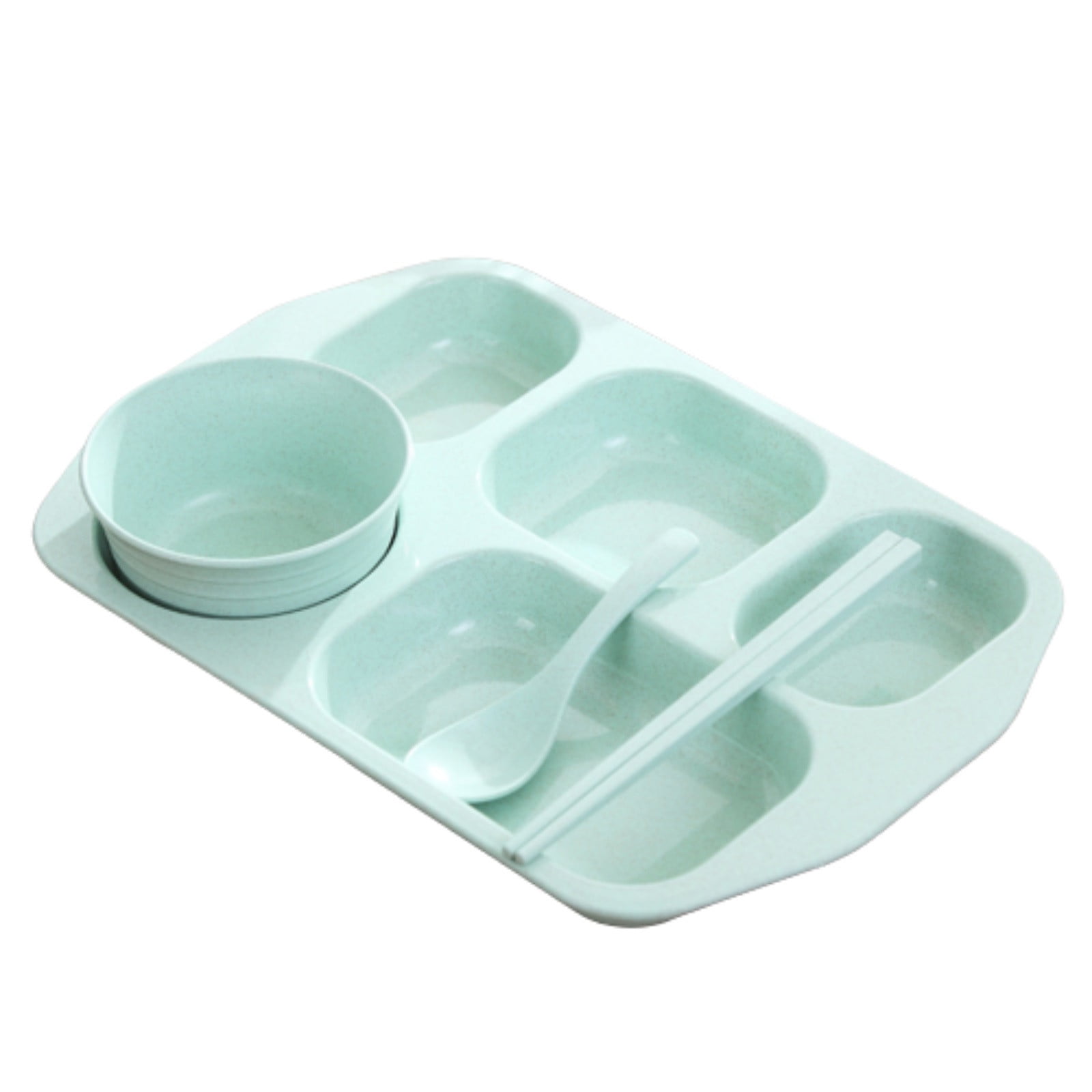WPNMASNP Divided Food Plates Wheat Straw Tray, 5-Compartment ...