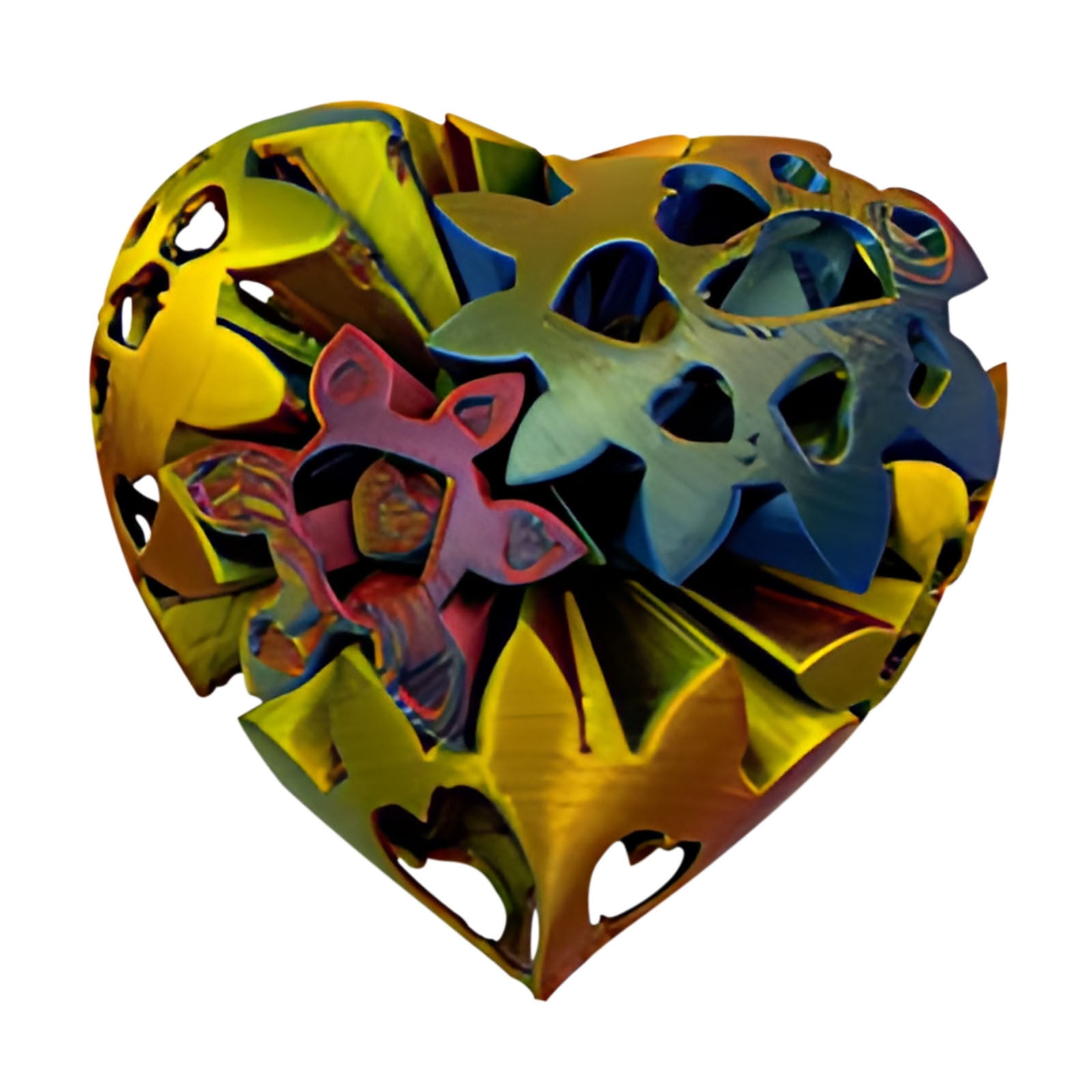 WPNMASNP Heart 3D Printed Gear Love Heart, Spin Gear Cube Fidget Toy ...