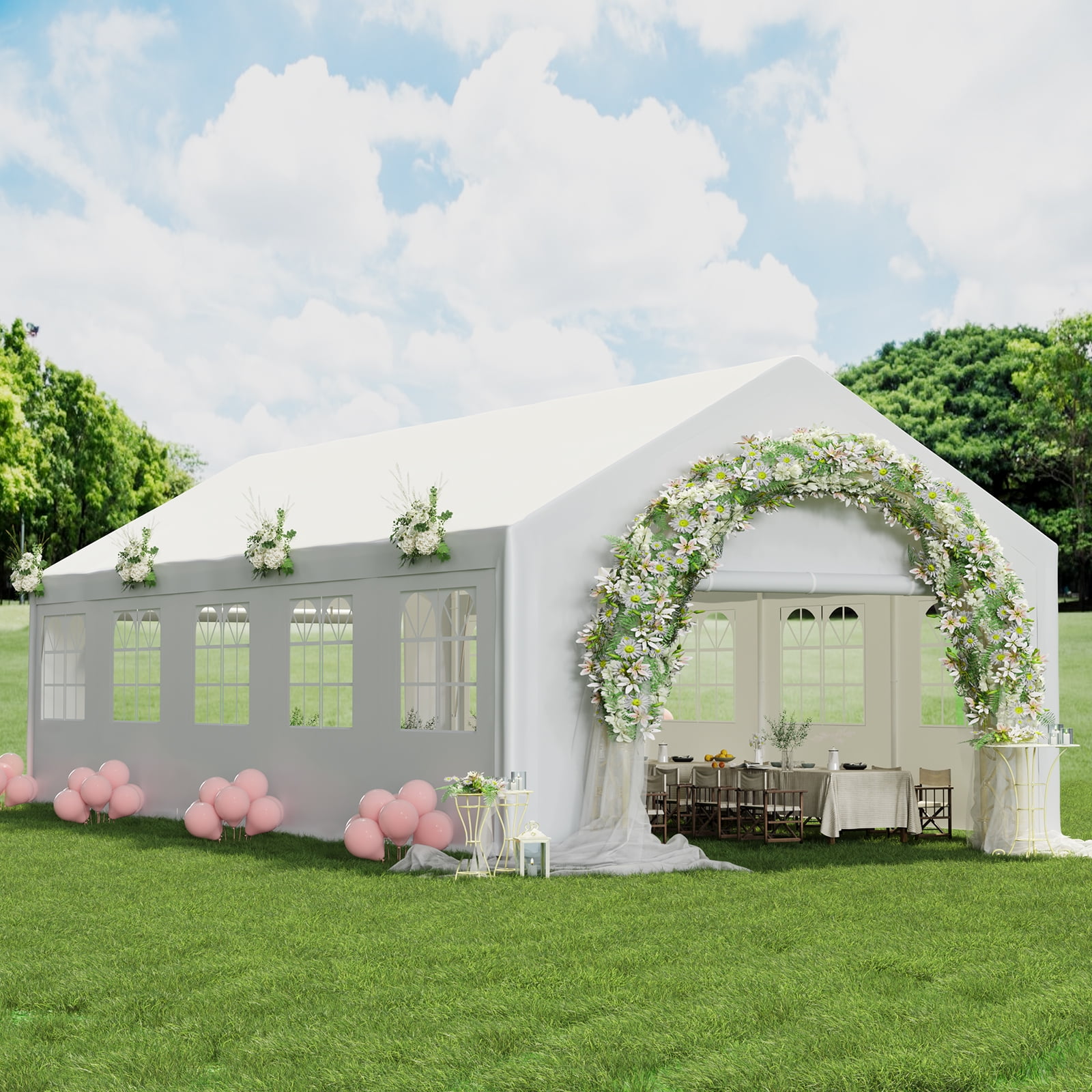 COZONY 16' X 33' Canopy Tent, Heavy Duty Outdoor Party Tent W/ 10 ...