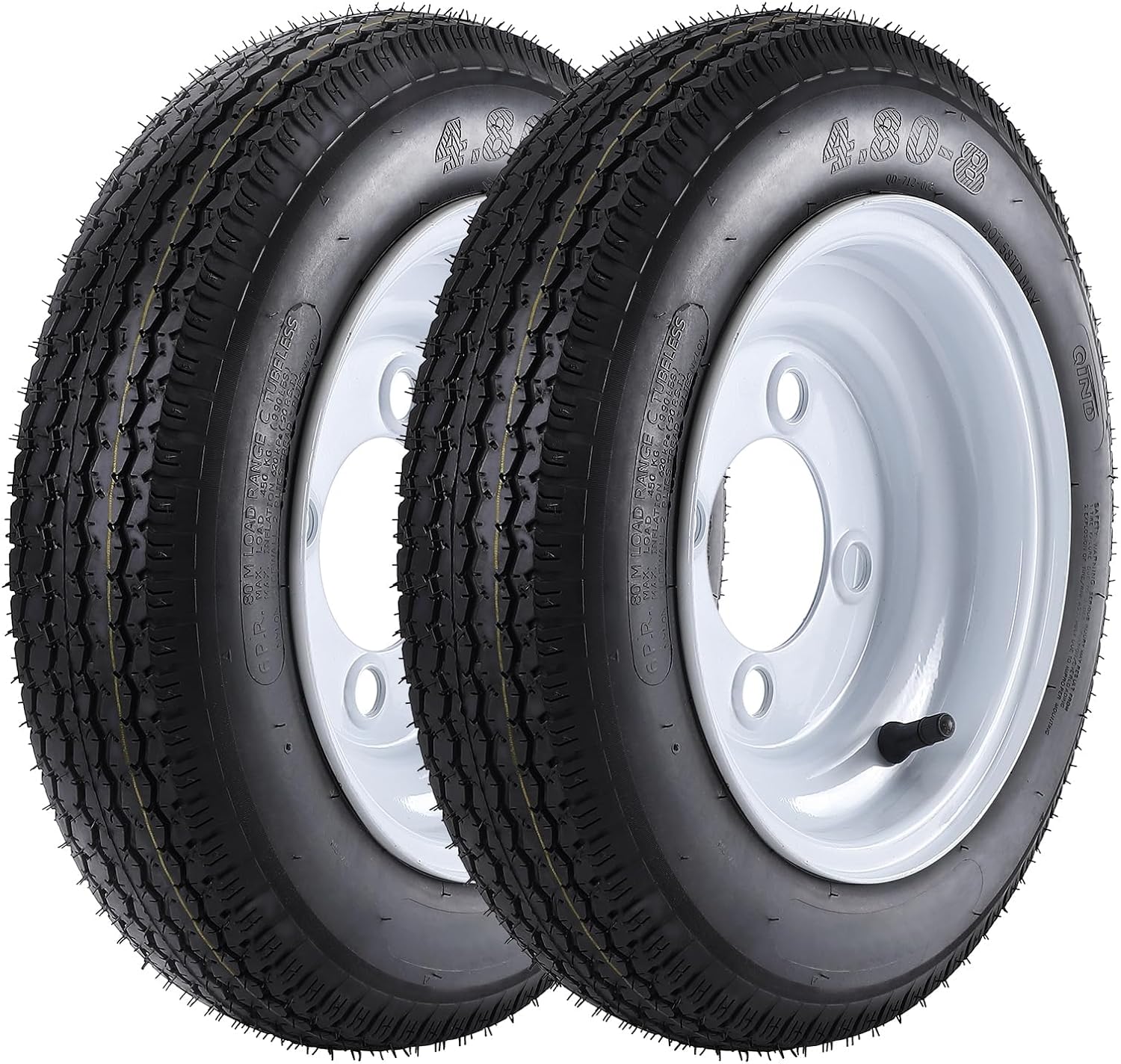 eCustomrim Trailer Tire Rim 205/65-10 White Steel Wheel 10x6 4 Hole ...
