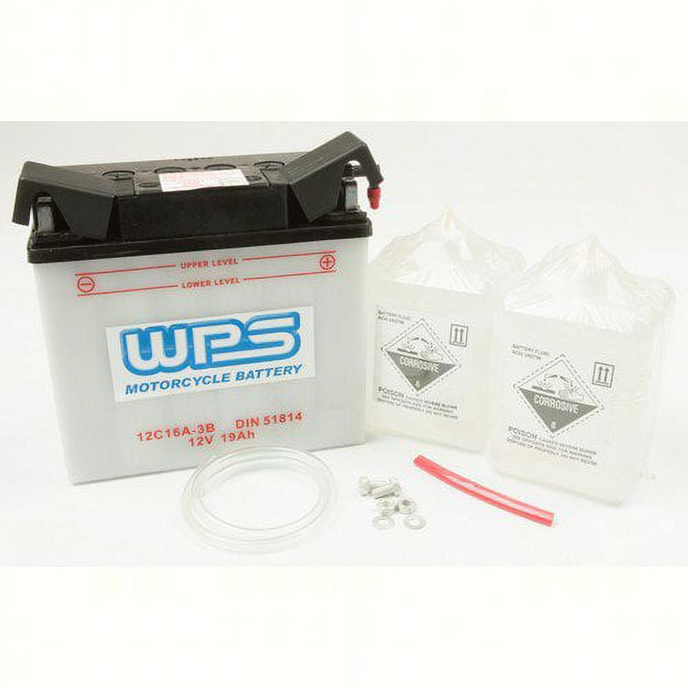 WPS - Western Power Sports 12C16A-3B; 12V Battery W / Acid 12C16A-3B ...