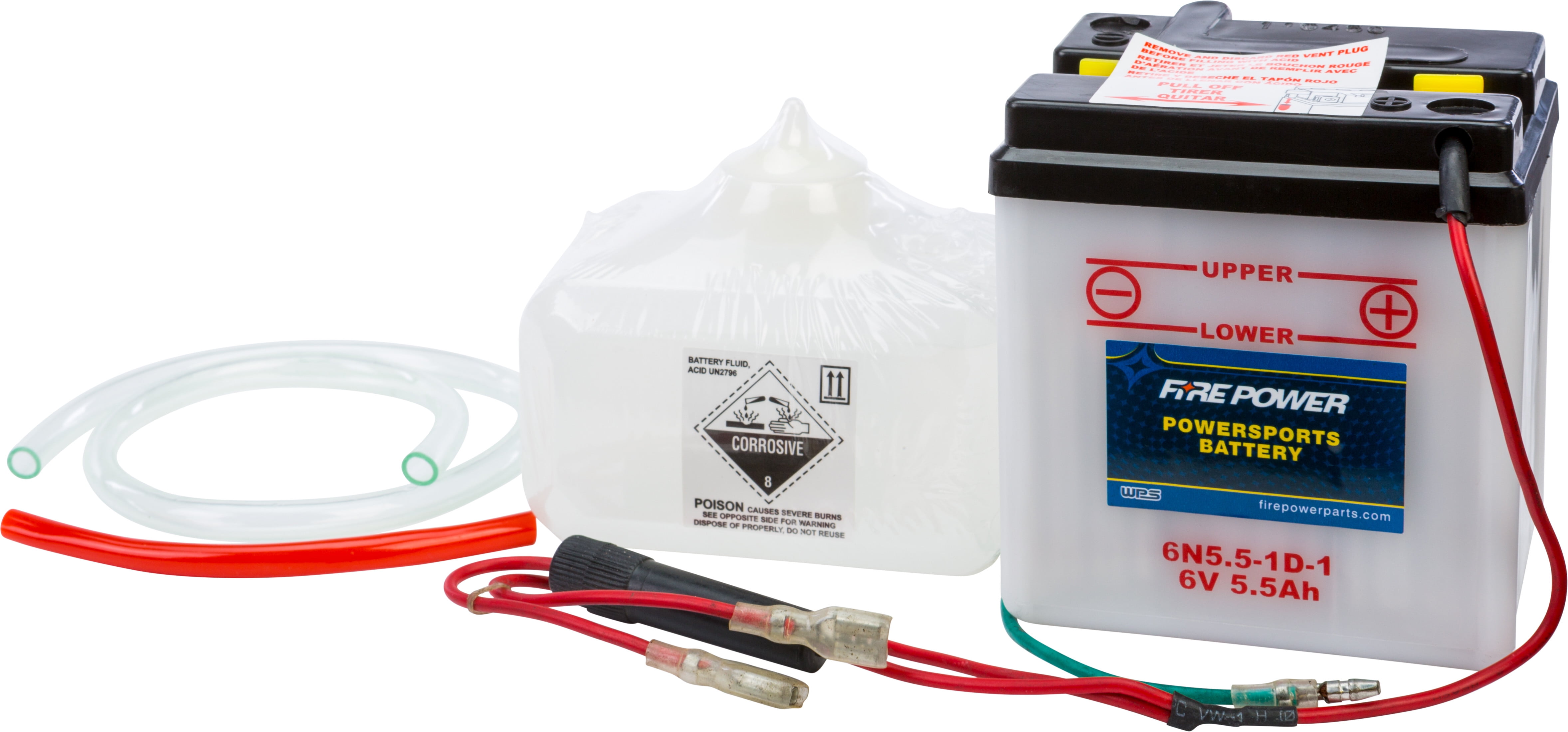 Fire Power 6V Battery W/Acid Pack 6N5.5-1D-1 - Walmart.com