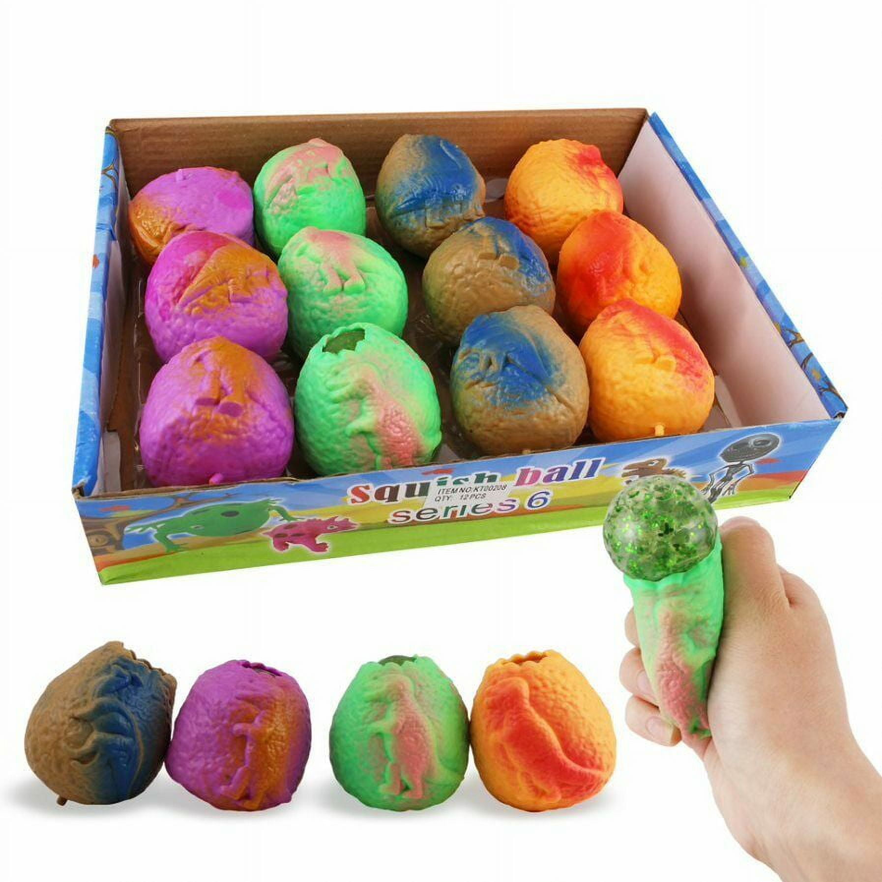 Smiling JuJu Dino Squeeze Balls - 12 Cute Multi Color Squishy Mini Toys ...