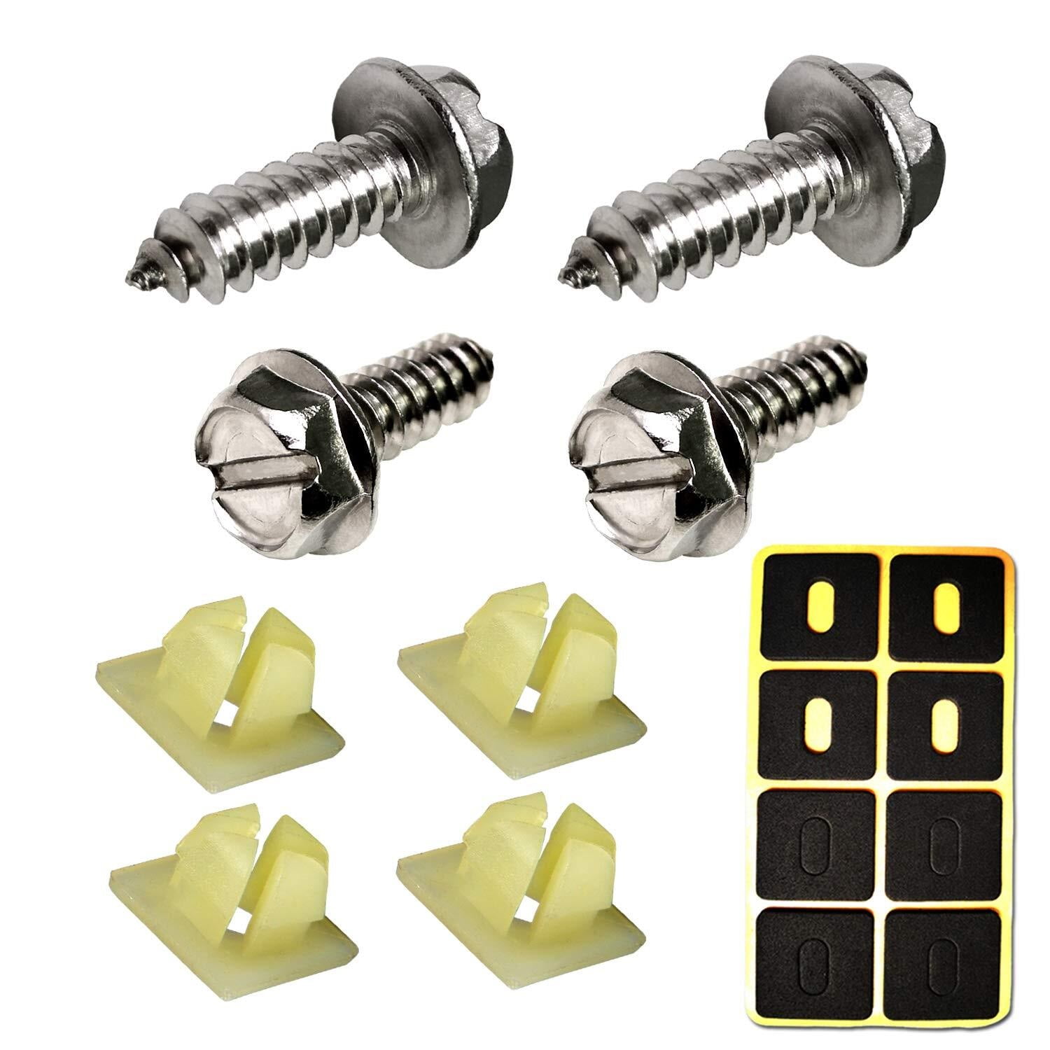 WQ 8PCS Stainless Steel License Plate Screws-Rust Resistant Screws Kit ...