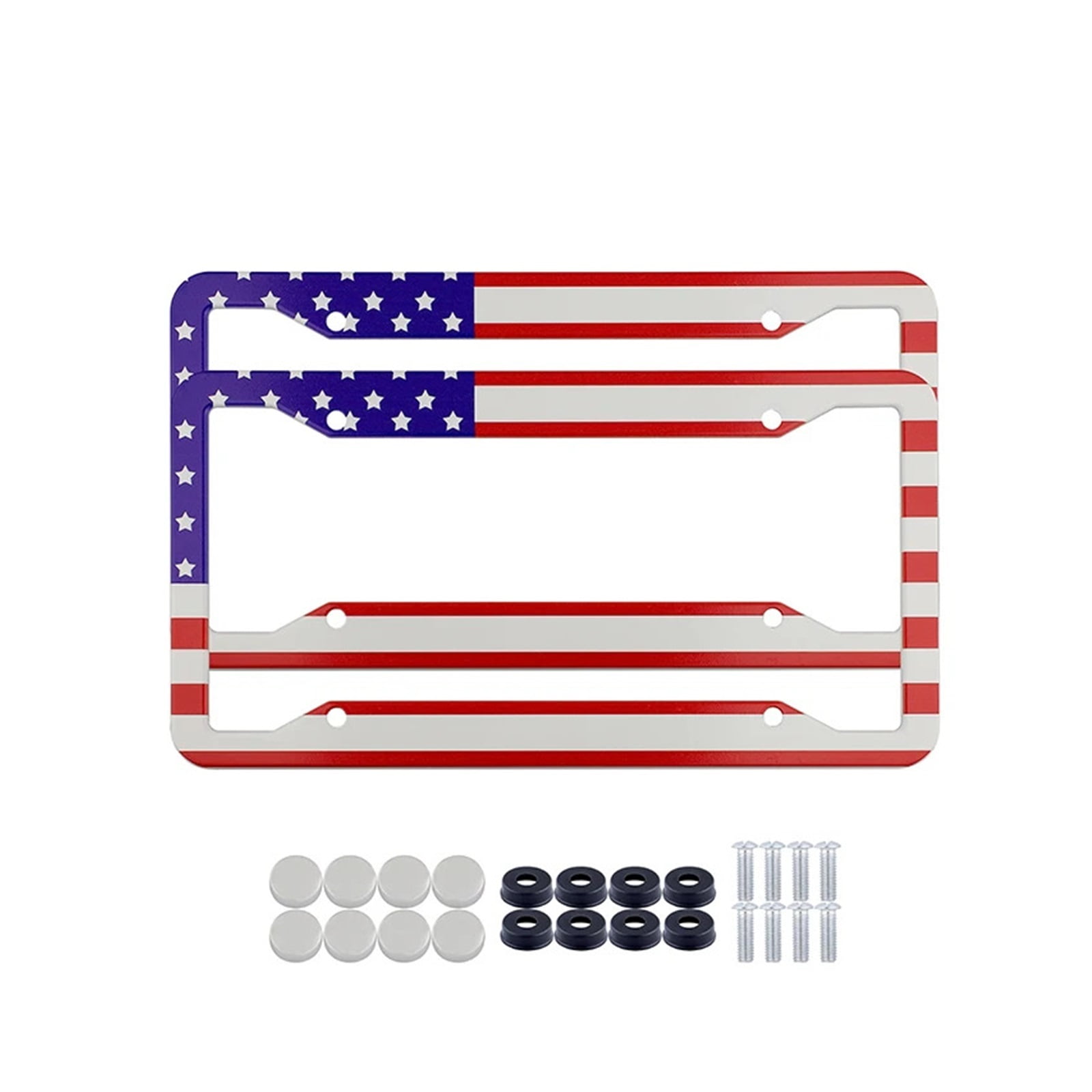WQ American Standard UV Flag License Plate Photo Frame Stainless Steel ...