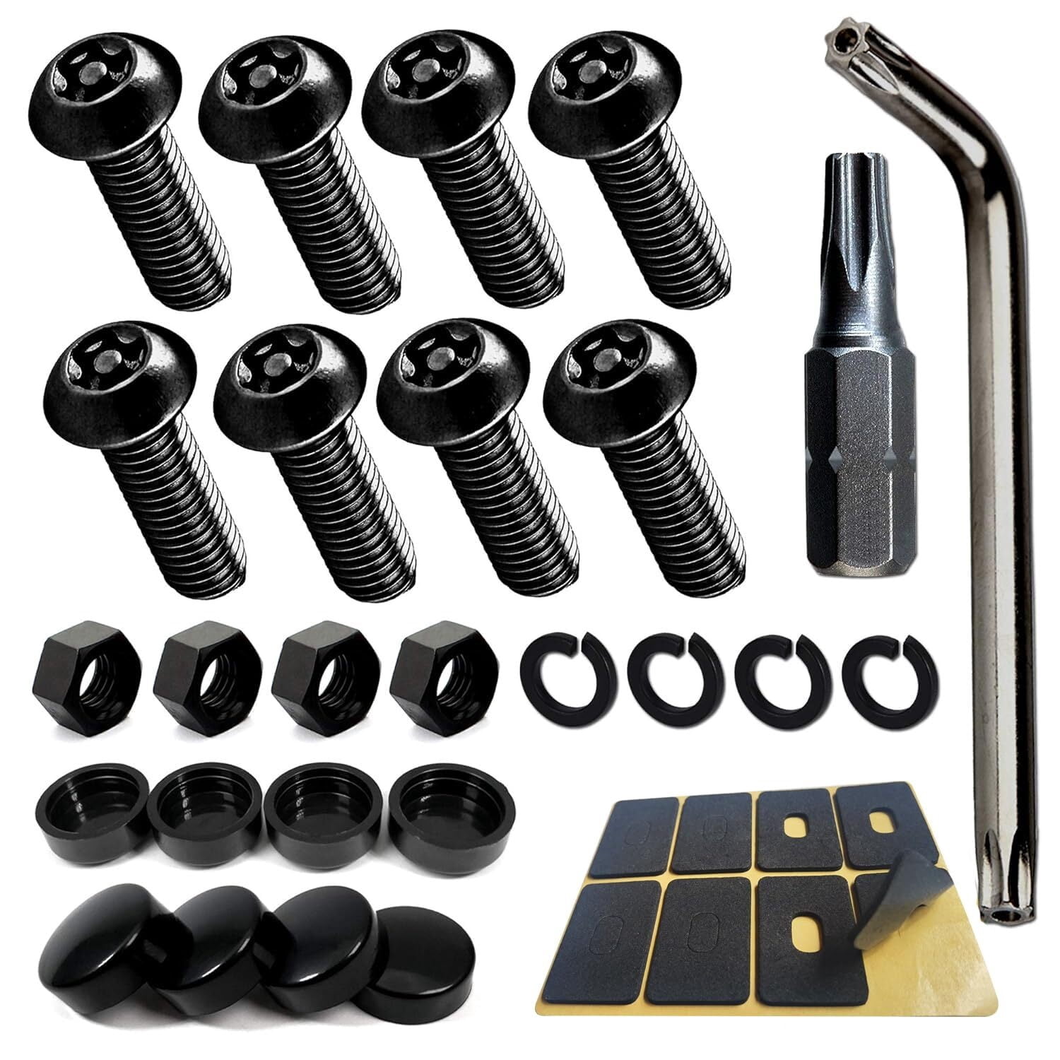 WQ Black License Plate Screws- Stainless Steel Plate Mounting Hardware ...
