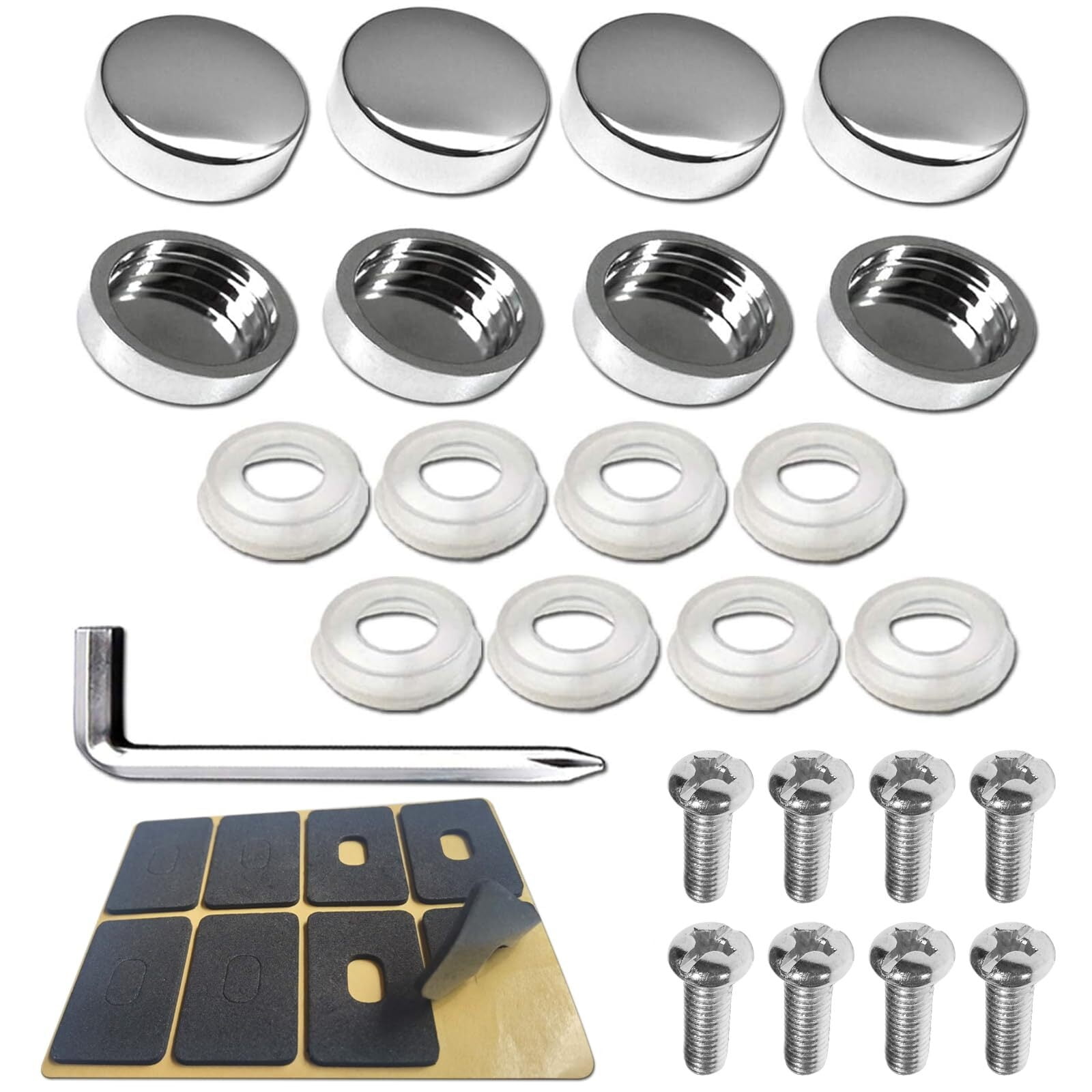 WQ Black License Plate Screws- Stainless Steel Plate Mounting Hardware ...