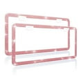 WQ Pink Bling License Plate Frame for Women, Luxury Glitter Crystal ...