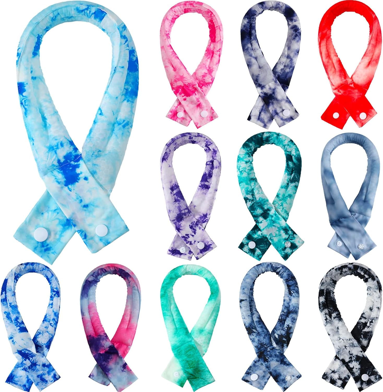 WQBLQH 12 Pcs Cooling Neck Wraps Cooler Ice Wrap Scarf Bandanas for ...
