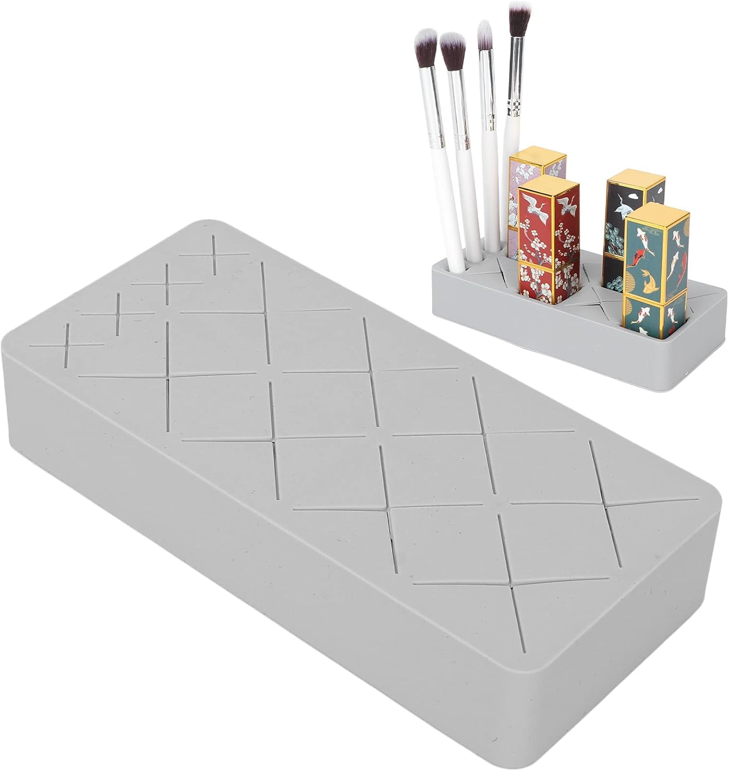 WQBLQH 12 Slot Lipstick Holder Organizer - Silicone Makeup Cosmetic ...