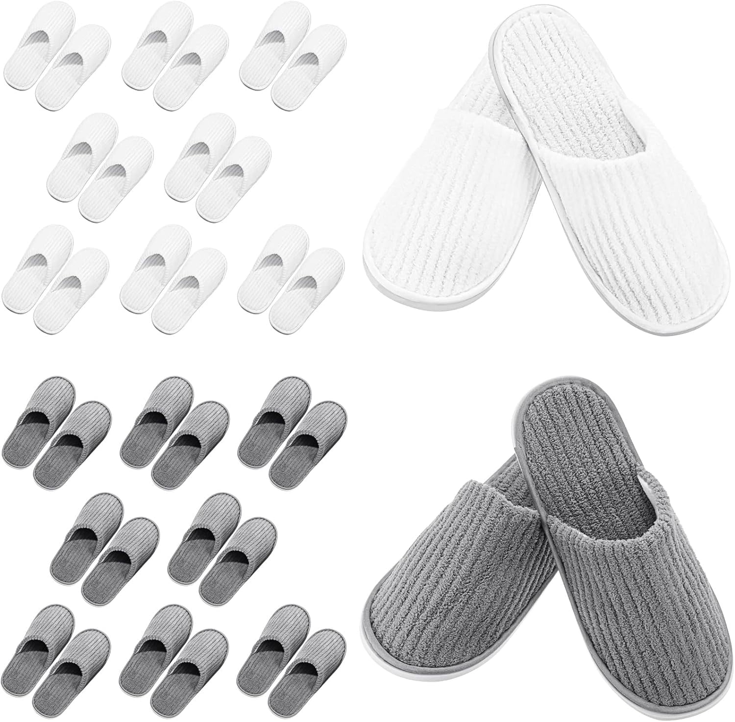 WQBLQH 18 Pairs Disposable Slippers for Guest Bulk Soft Washable House ...