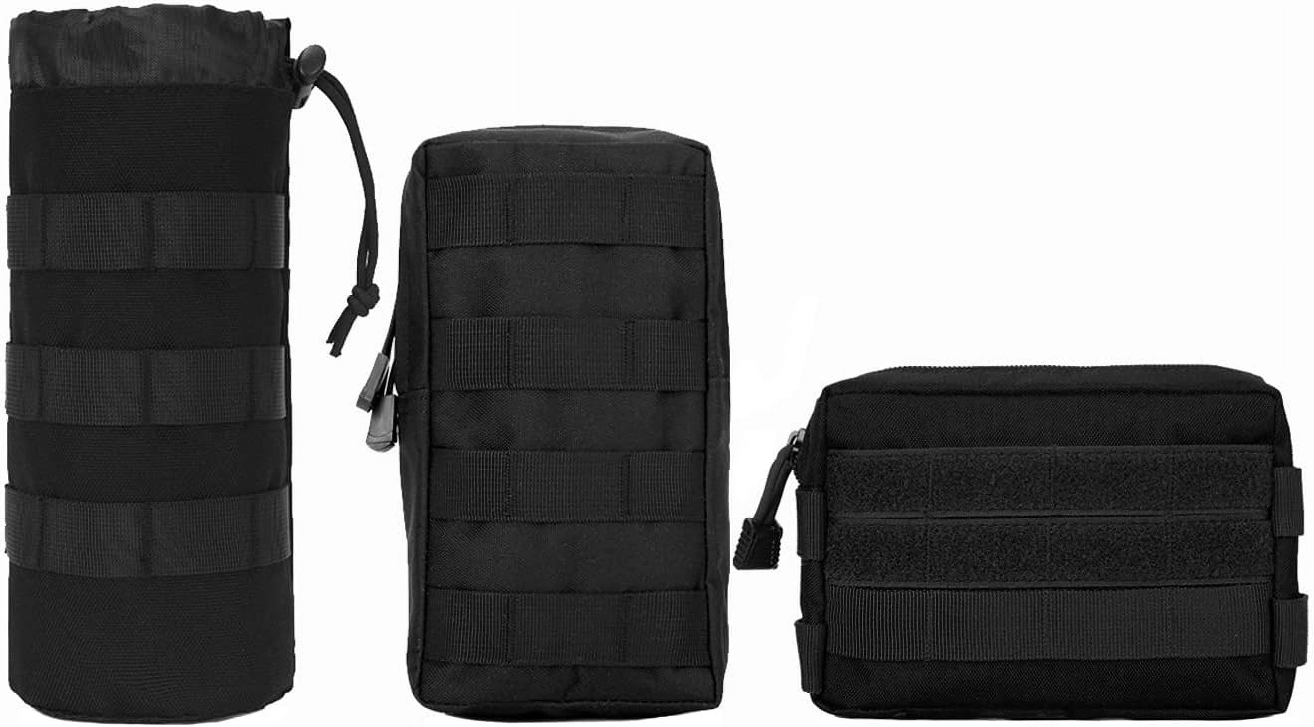 WQBLQH 3 Pack Molle Pouch-Water Bottle Pouch Holder Tactical Molle Admin Pouches Compact ...