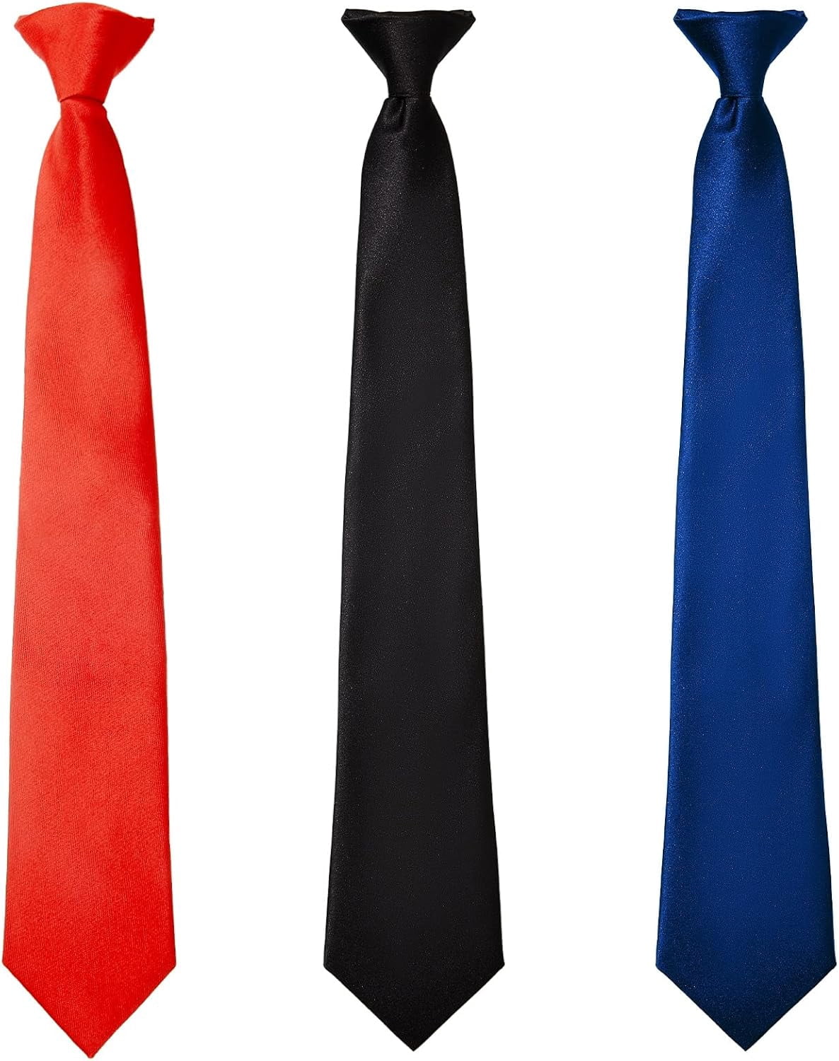 WQBLQH 3 Pieces Bo's Solid Clip on Tie 14 inch Ties for Bos Kids Ties ...