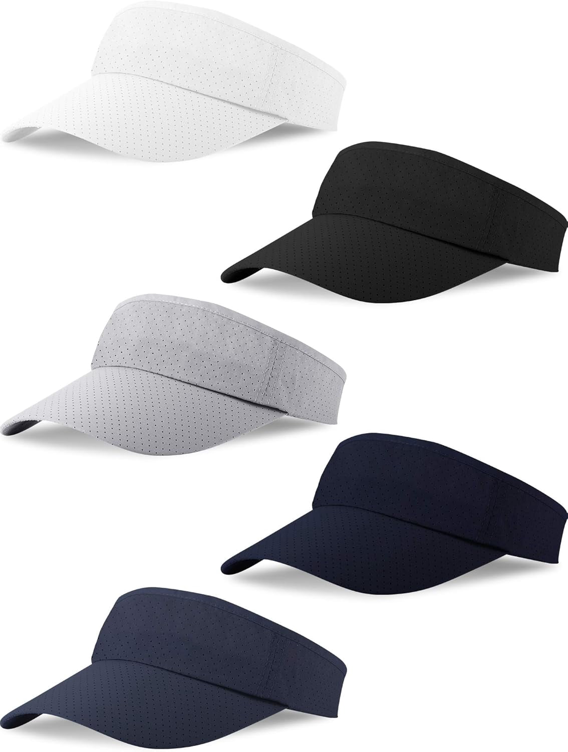 WQBLQH 5 Pieces Sports Sun Visor Hats Mesh Visor Adjustable Sun ...