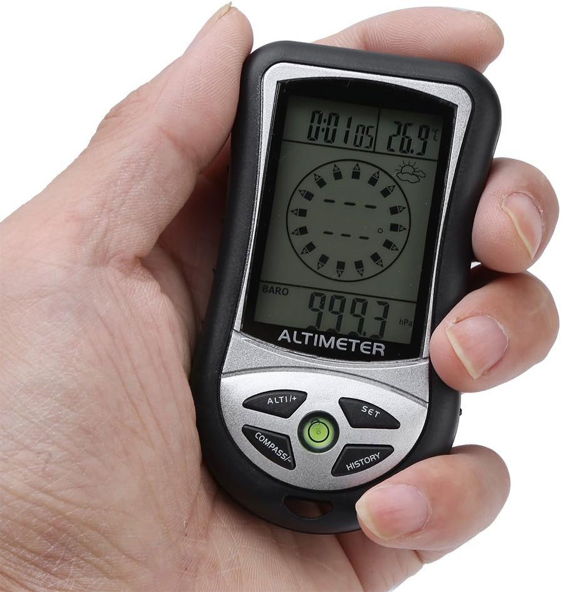 WQBLQH Barometer Altimeter, Multi-Function Digital Altimeter, Black ...