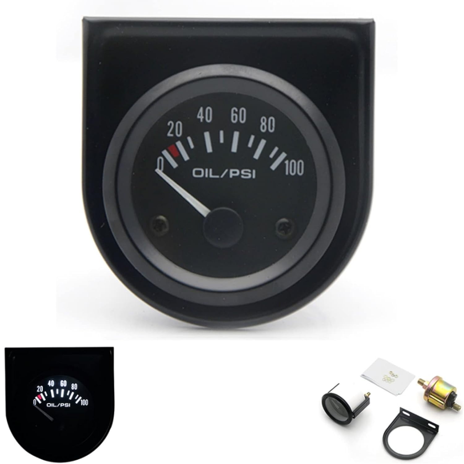 WQBLQH Car Oil Pressure Gauge 12V 2in 100PSI Oil Pressure Gauge, Car ...