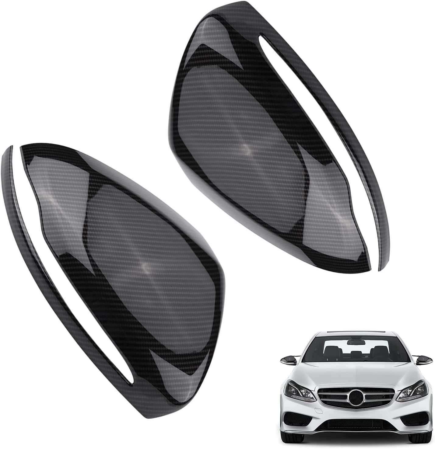 WQBLQH Side View Mirror Cover for Benz, 2 Packs Left& Right ABS Carbon ...