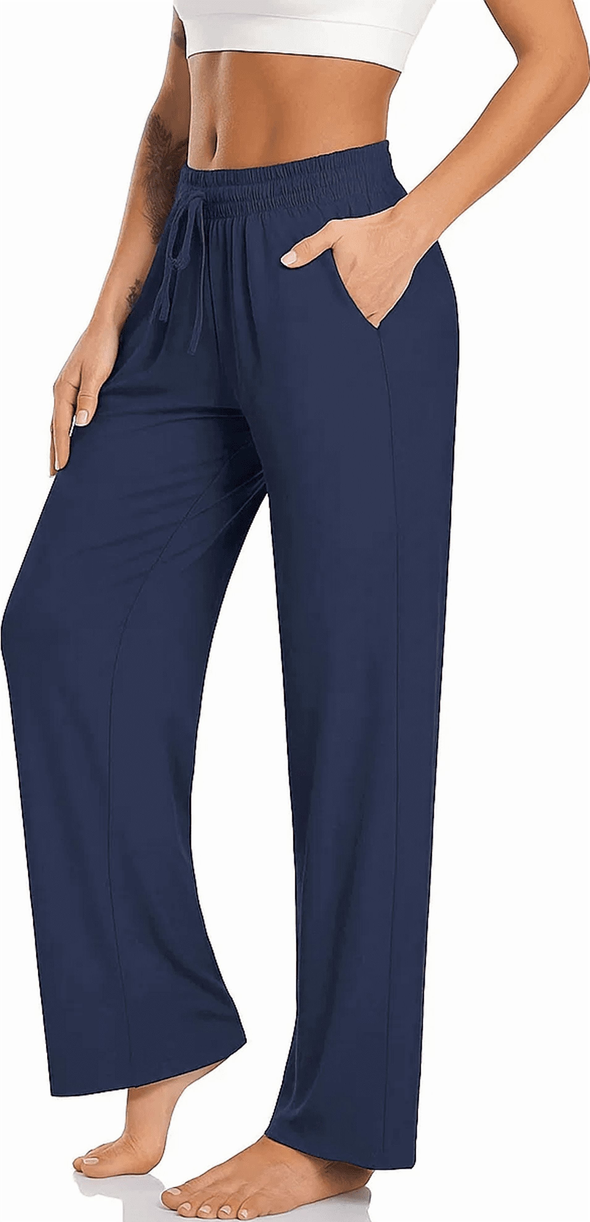 WQD Yoga Pants with Pockets for Women Sweatpants High Waist Drawstring ...