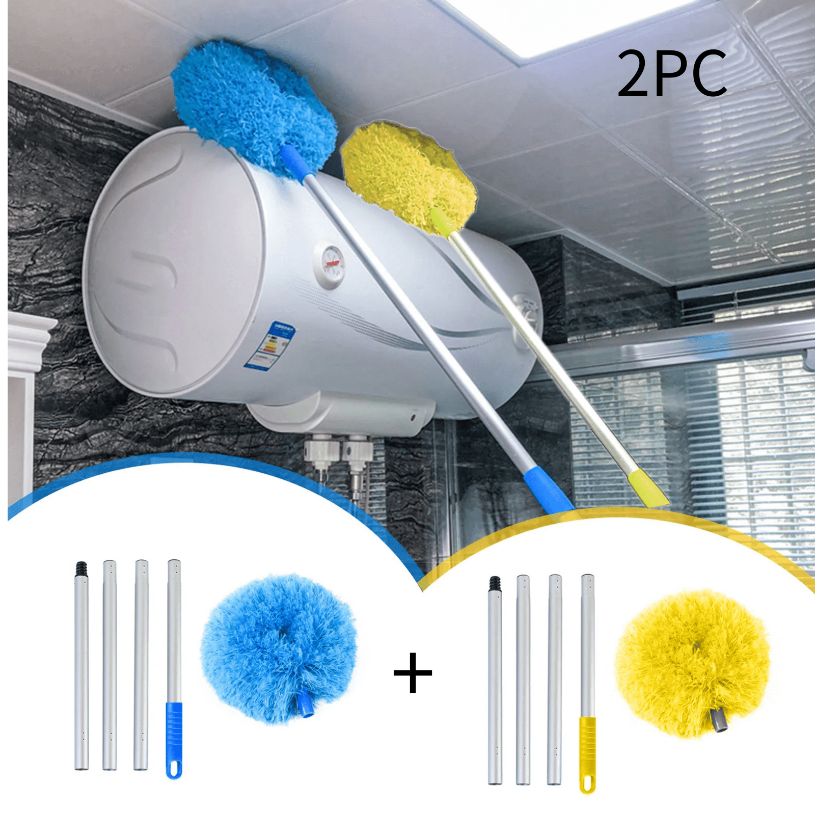 WQJNWEQ 2PC Ceiling Fan Duster,Dusters for Cleaning, Microfiber Duster ...