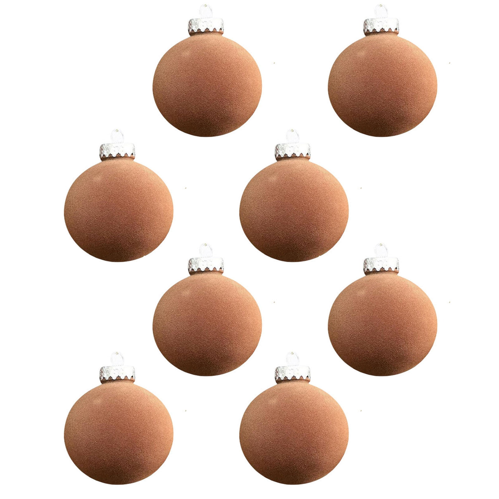 WQJNWEQ 8 Pcs Velvet Balls Flocked Tree Ball Ornaments Plastic Balls ...