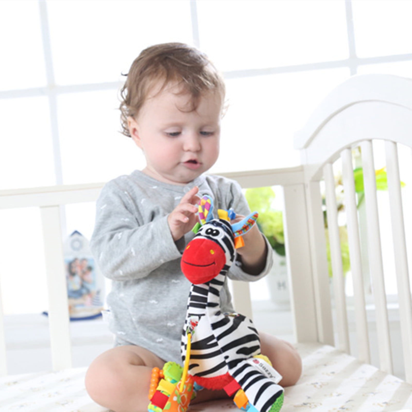 WQJNWEQ Baby Activity and Teething Toy with Multi-Sensory Rattle and ...