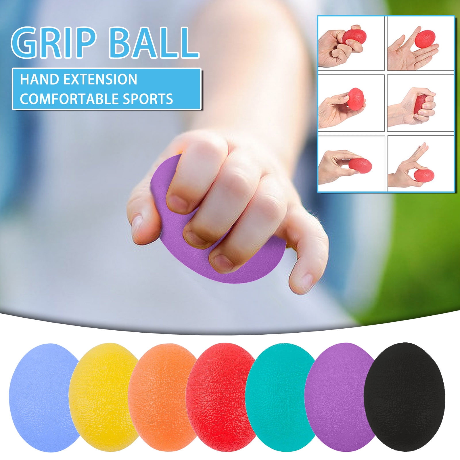 WQJNWEQ Hand Grip Strength Trainer Stress Ball, For Adults And Kids ...