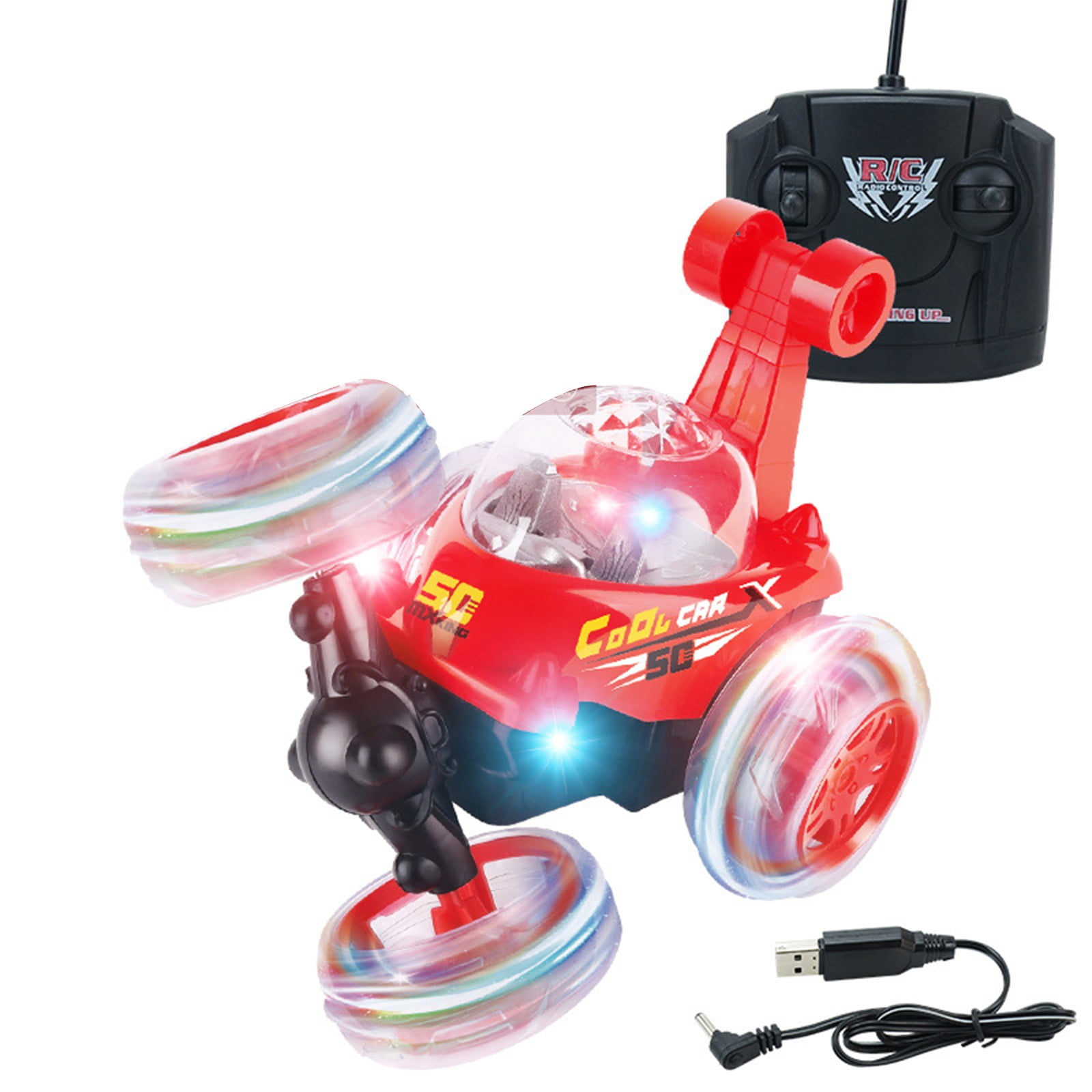 WQJNWEQ Toys 4-channel Charging Remote Control Stunt Dumper 360 Degree ...