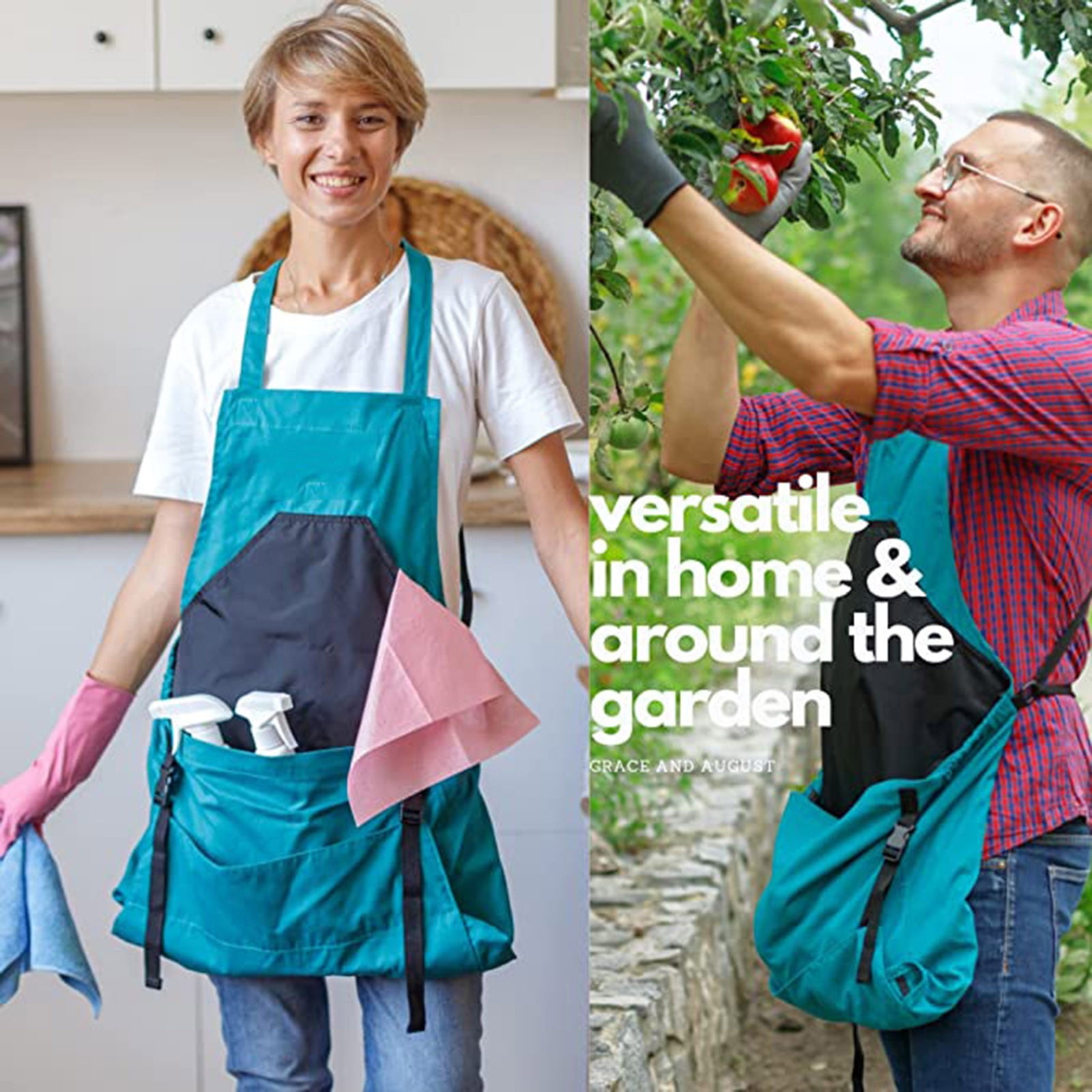 WQJNWEQ Clearance Gardening Apron with Deep Pockets Garden Picking ...