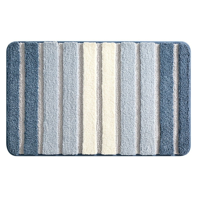 WQJNWEQ Microfiber Striped Bathroom Rugs Bath Mat Extra Thick, Soft And ...