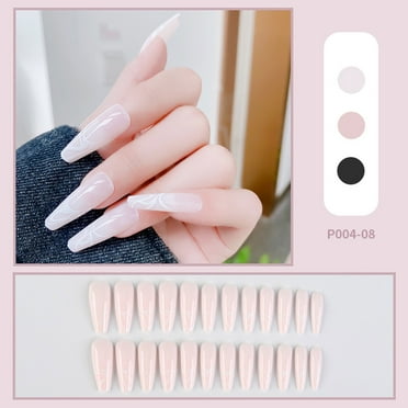 Heldig 24 Pcs Press on Nails Coffin for Women, Extra Long Fake Nails ...