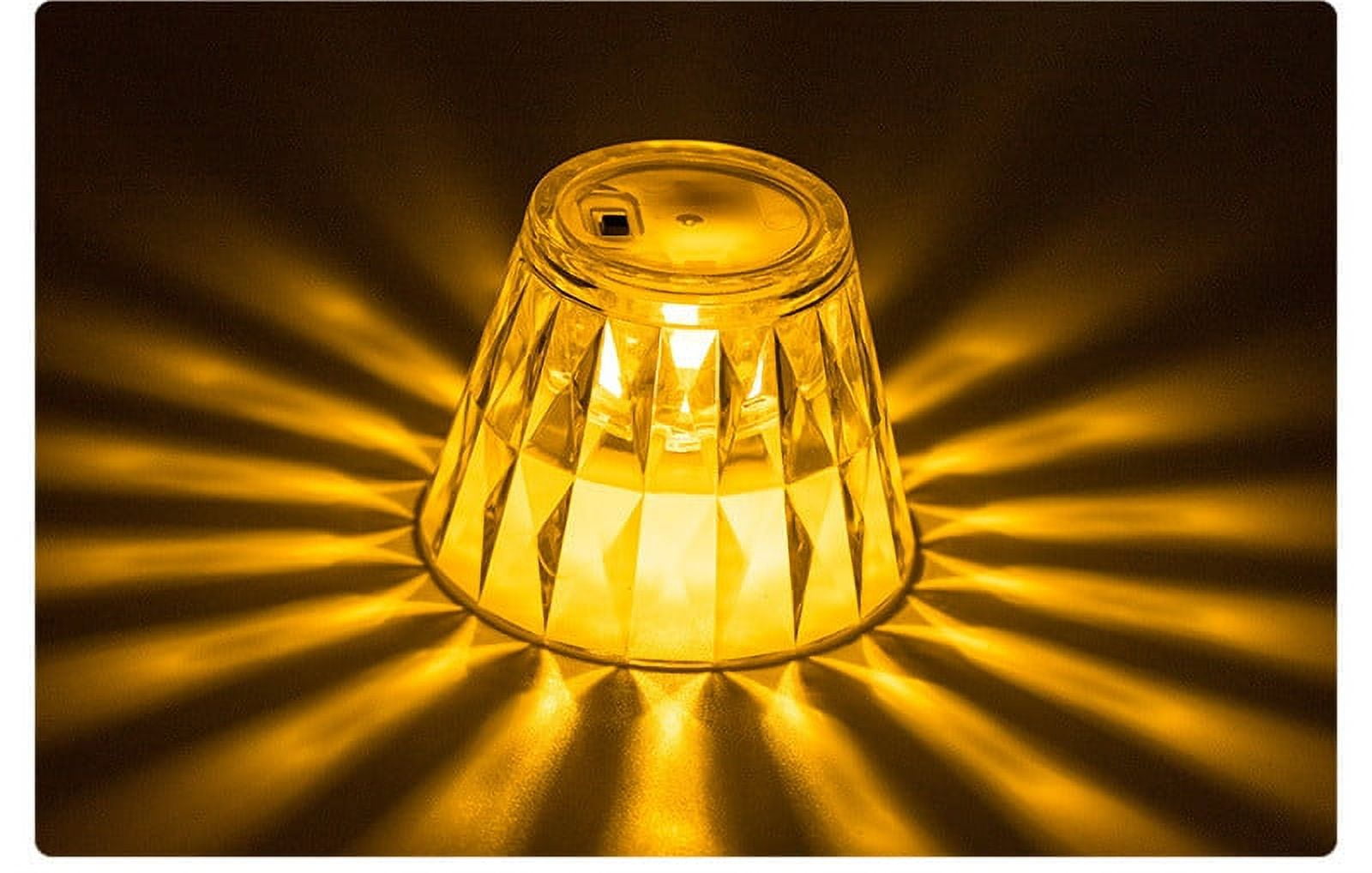 WQJNWEQ Crystal Lamp Crystal Cordless Desk Lamp with Control Bedside ...