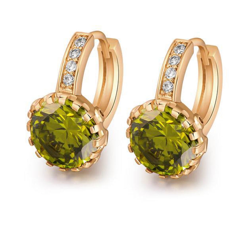 WQJNWEQ Jewelry Earrings 18k Yellow Gold Filled - 9mm Round Flower ...