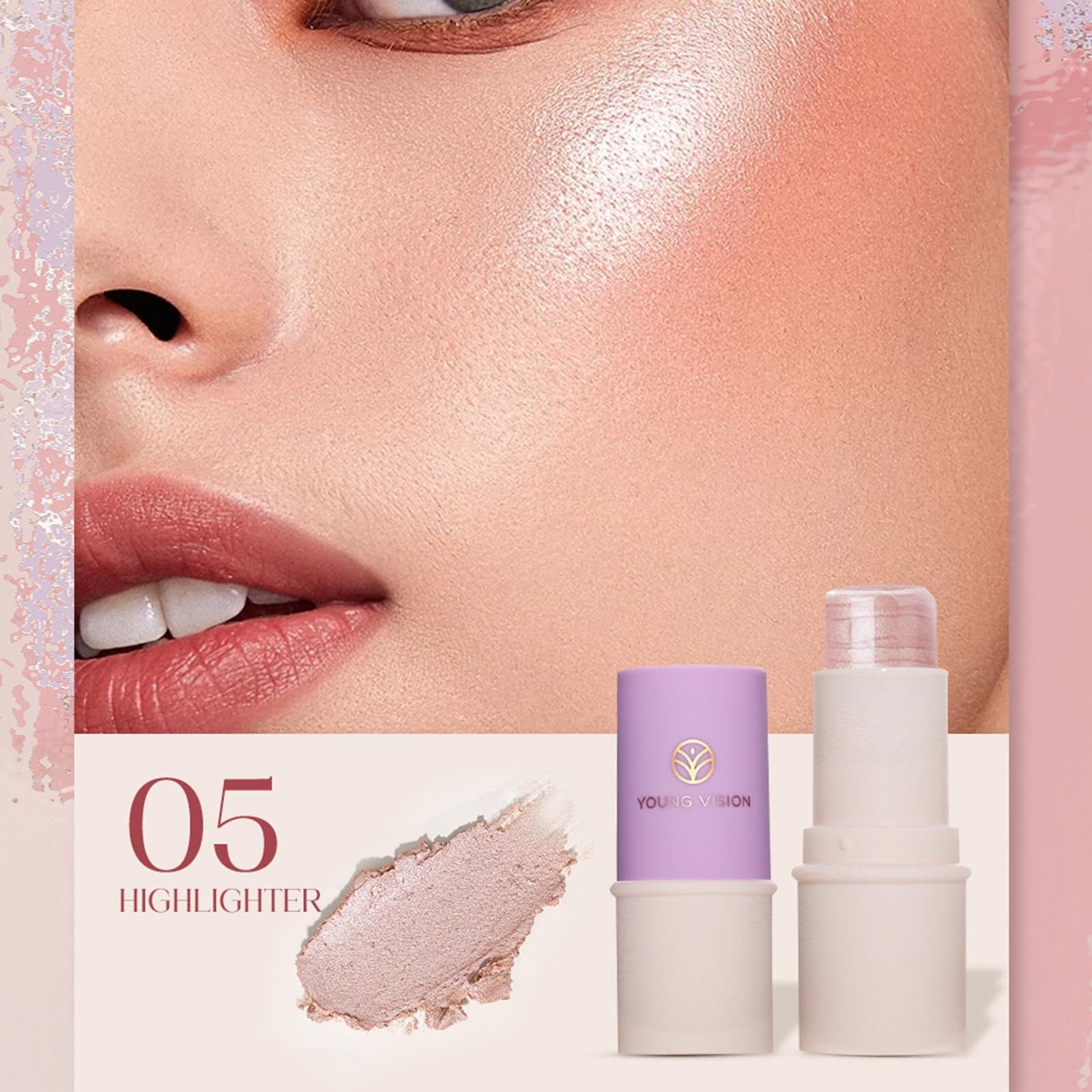 WQJNWEQ Lazy High-gloss Repairing Rouge Matte Blush Stick Multi ...