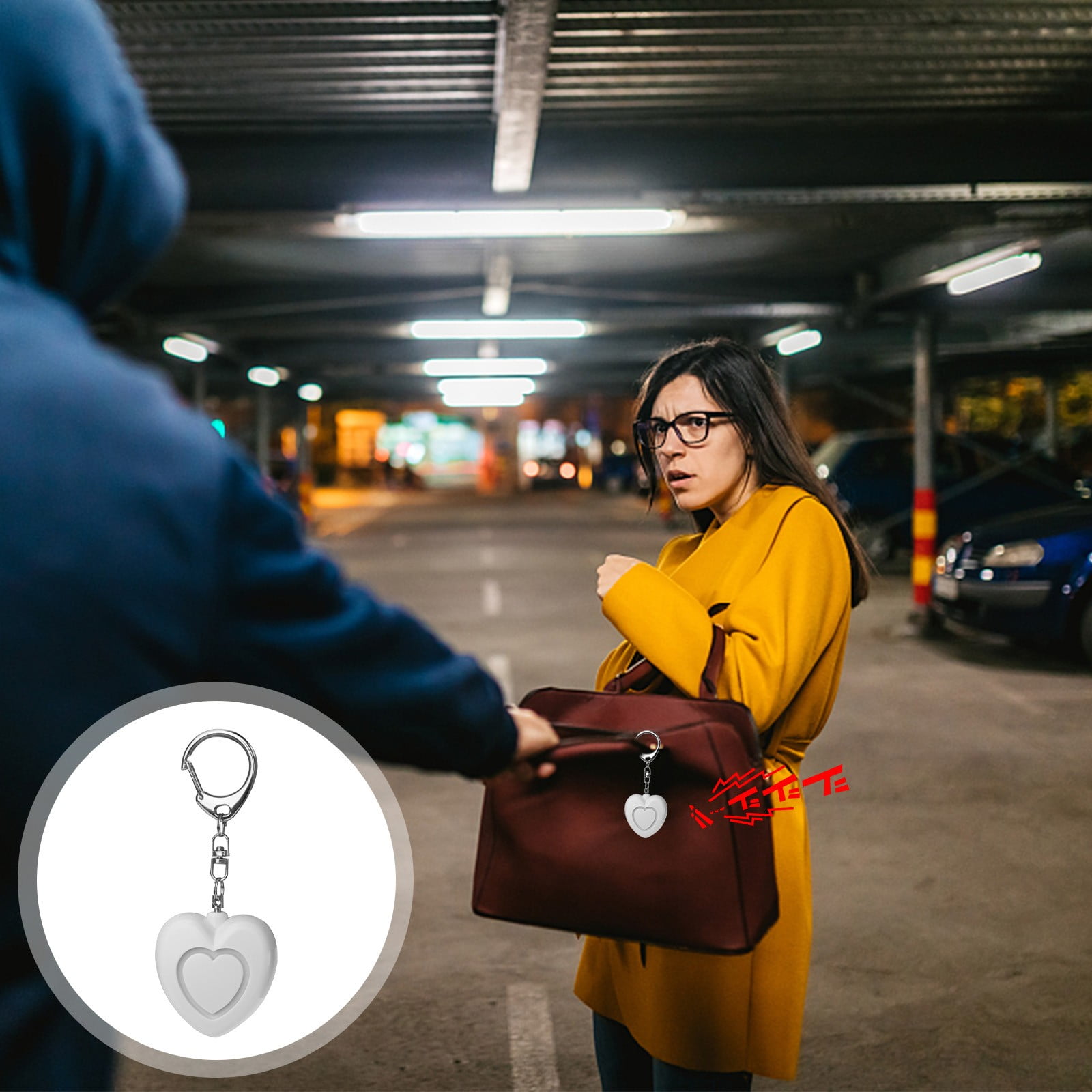 WQJNWEQ Living Personal Illuminated Heart-Shaped Wolf Alarm with High ...