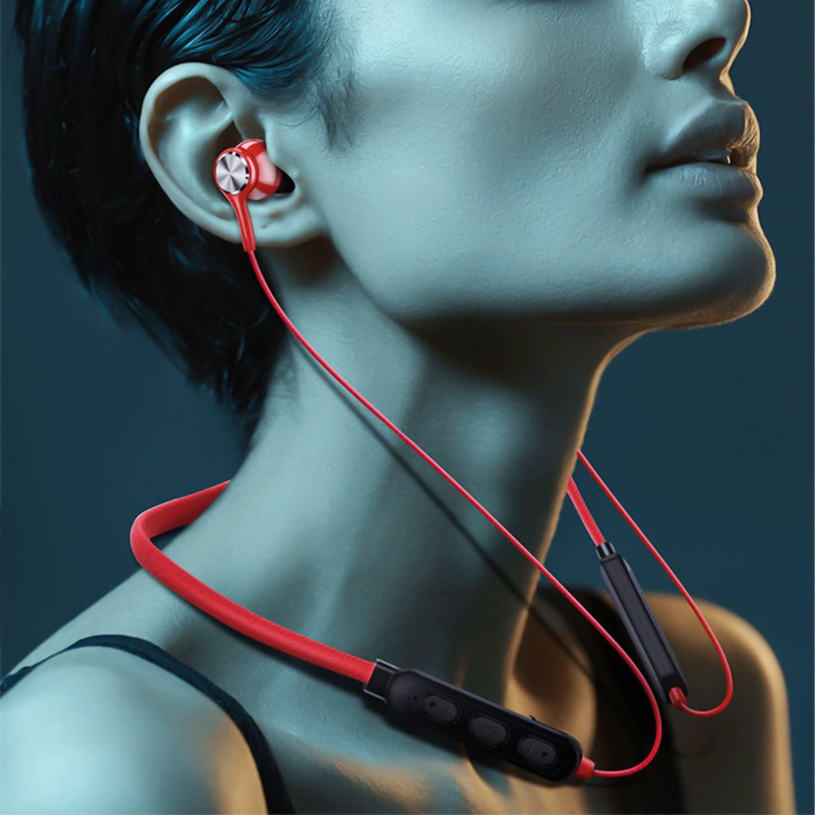 WQJNWEQ Neckband Bluetooth Headphones,Hd Stereo Wireless Sports ...