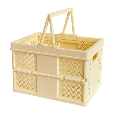 Mainstays Woven Plastic Storage Basket - Blue 26-Quart Wicker Design ...