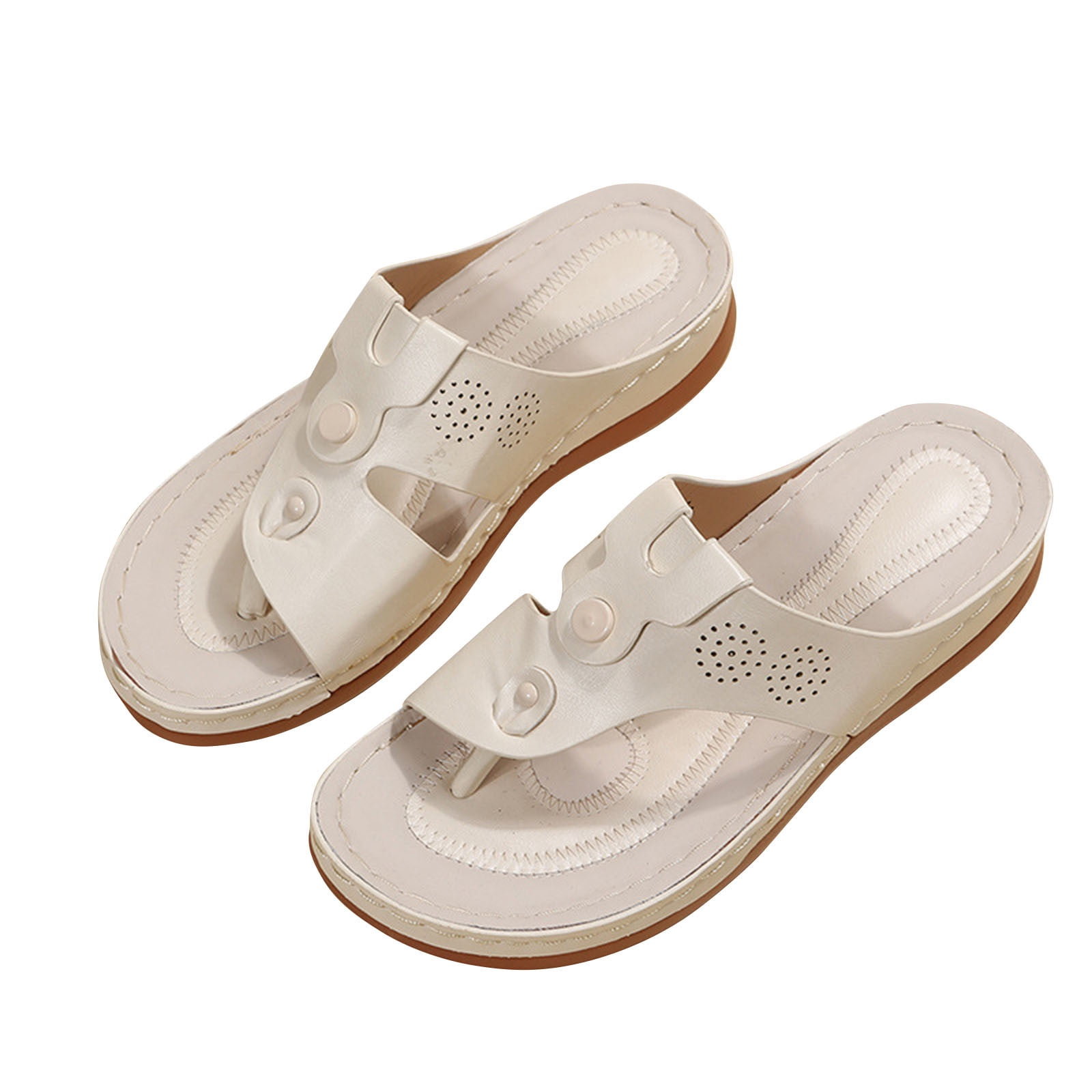 WQJNWEQ Sandals Women Pinch toe Casual Oversized Shoes Wearing Sloping ...