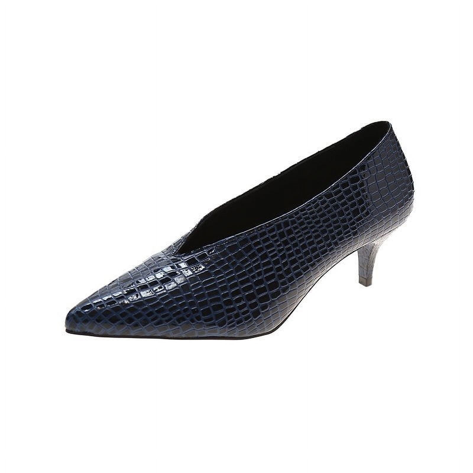 WQJNWEQ Shoes Women Scoop Mid-heel Single Fashion Retro Grandma Work ...