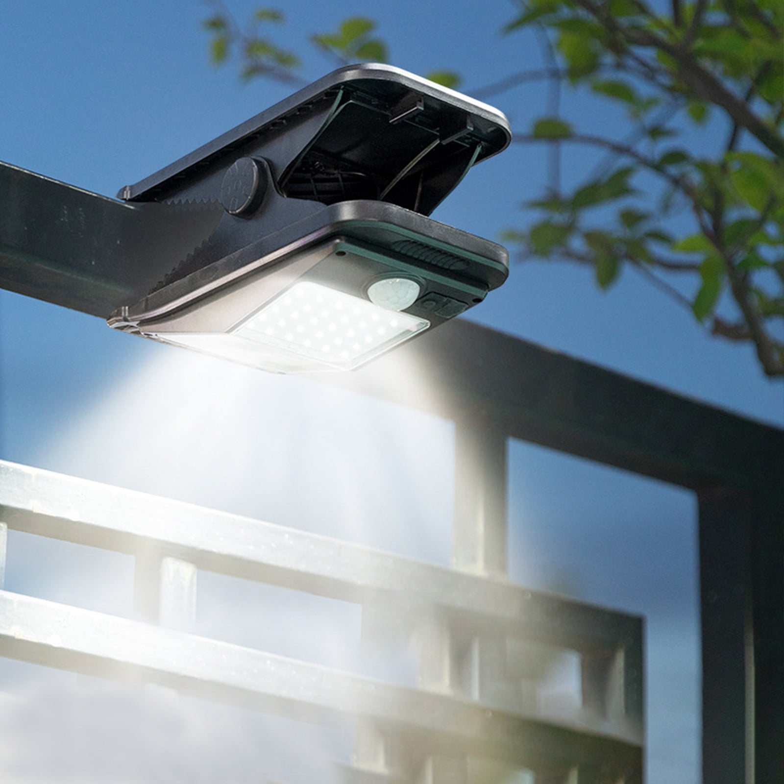 WQJNWEQ Solar Clamp Light 72LED Outdoor Patio Ultra Bright Human Induction Light Garden Patio ...