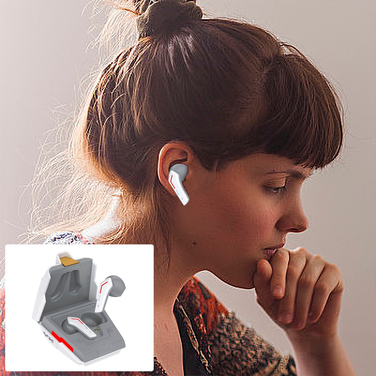 WQJNWEQ Headset Bluetooth Earphones with Low Latency and Dual Mode ...