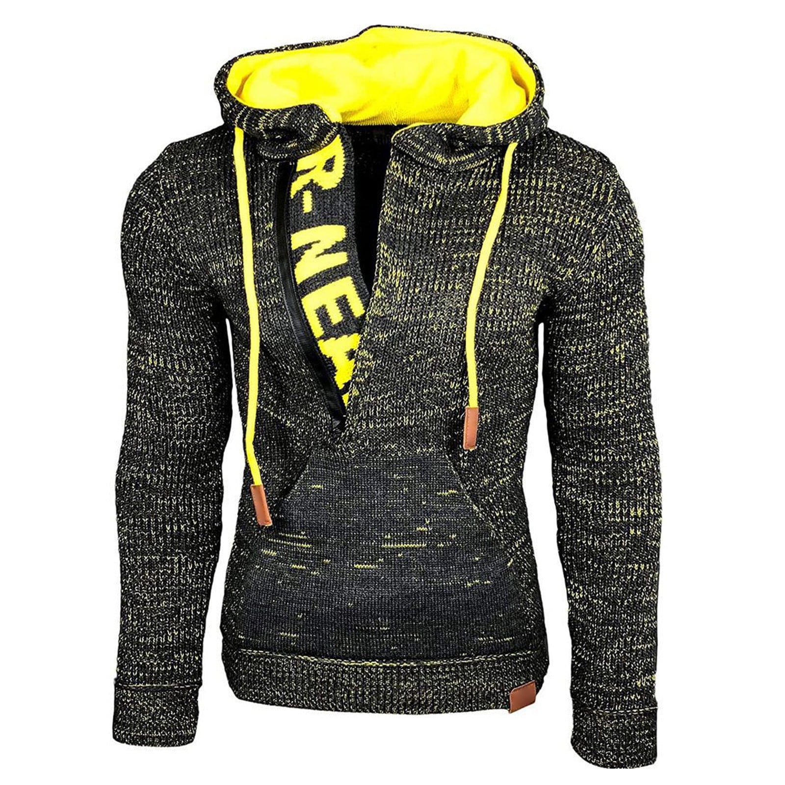 WQJNWEQ Trench Coats for Men 100%Polyester Patchwork Turn-Down Collar ...