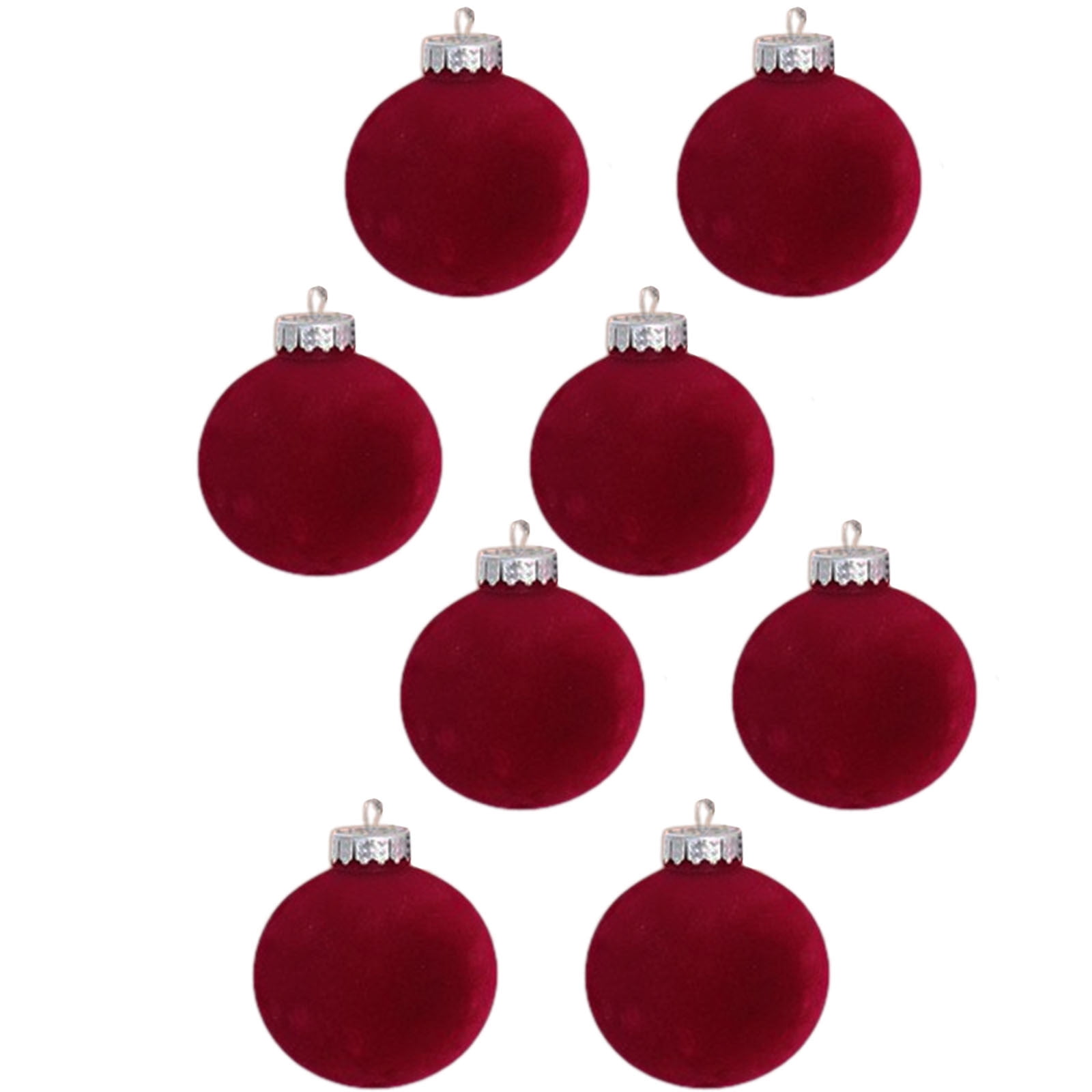 WQJNWEQ 8 Pcs Velvet Balls Flocked Tree Ball Ornaments Plastic Balls ...