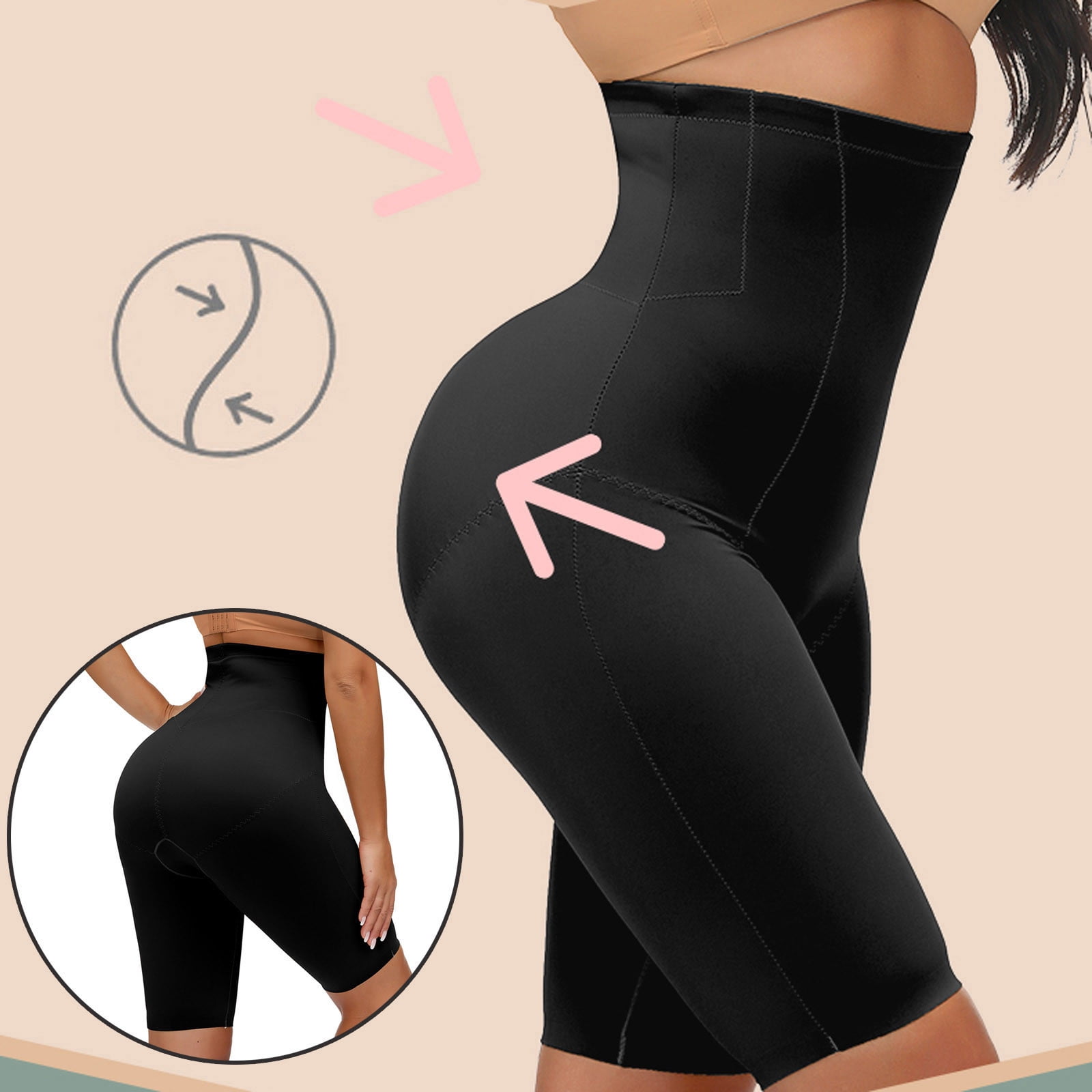 Wqjnweq Womens Shorts Comfy High Waist Belly Retraction Traceless Flat