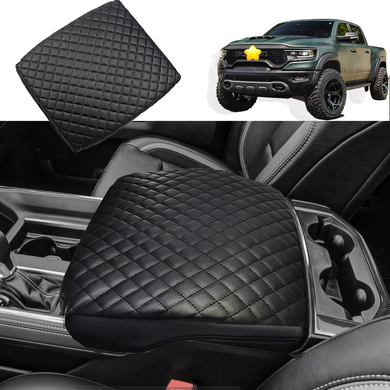 WQMXILI Center Console Armrest Cover for Dodge Ram 1500 2500 3500 2019 ...